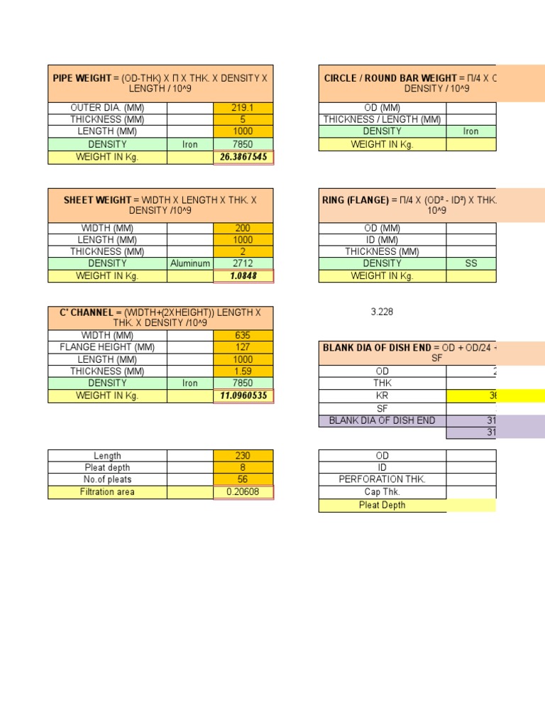 Weight Calculation | PDF | Metals | Physical Sciences