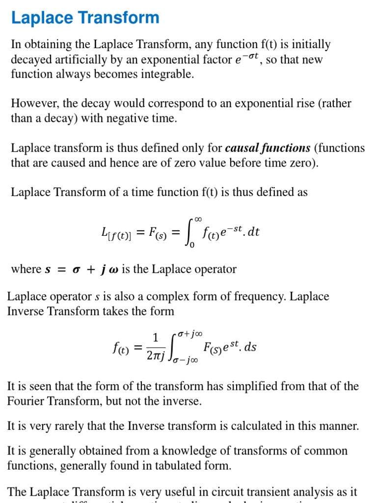 Laplace Transform | PDF | Laplace Transform | Electrical Network