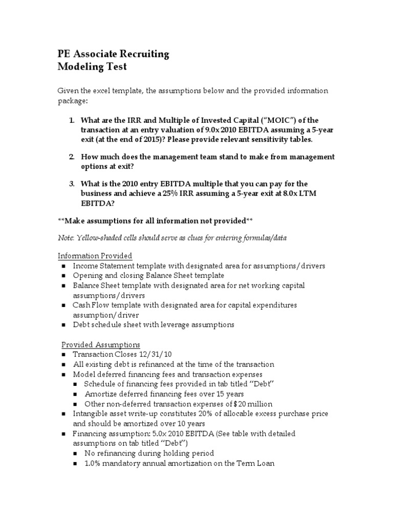 Apax PE Associate Recruiting Prompt | PDF | Debt | Amortization (Business)
