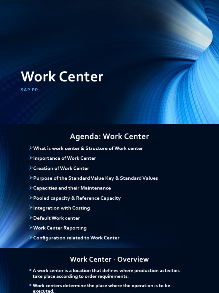Work Center: Sap PP | PDF