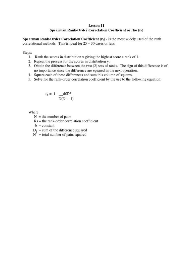 Spearman Rank-Order Correlation Explained | PDF | Statistics | Mathematics
