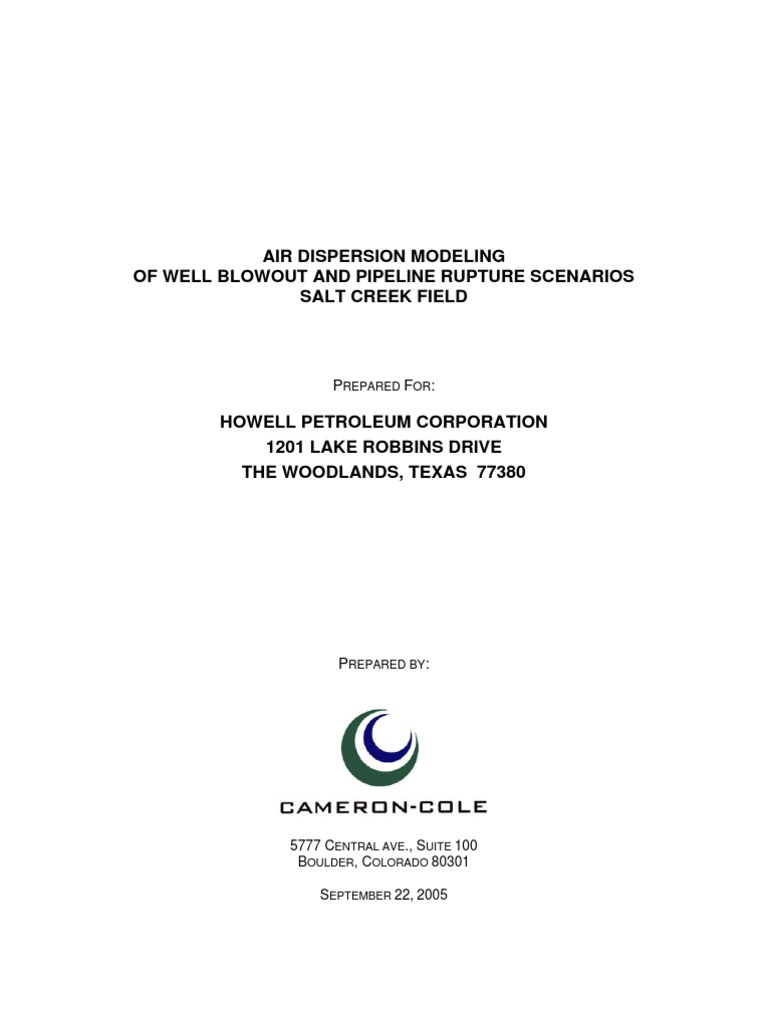 H2S Dispersion Model | PDF | Atmospheric Pressure | Carbon Dioxide