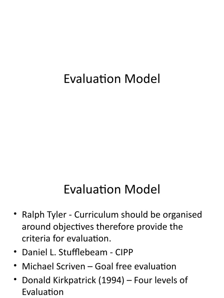 Evaluating Educational Programs: A Review of Major Evaluation Models ...