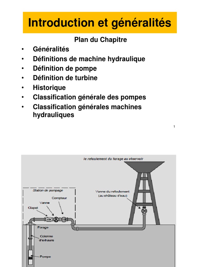 CH 01 Introduction Et Généralités | PDF | Pompe | Turbine
