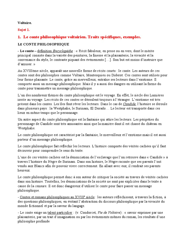 Study Guide - Candide - Voltaire | PDF | Candide