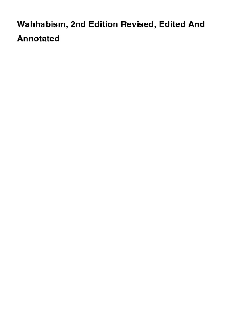 Wahhabism 2nd Edition Revised Edited and Annotated | PDF | Wahhabism ...