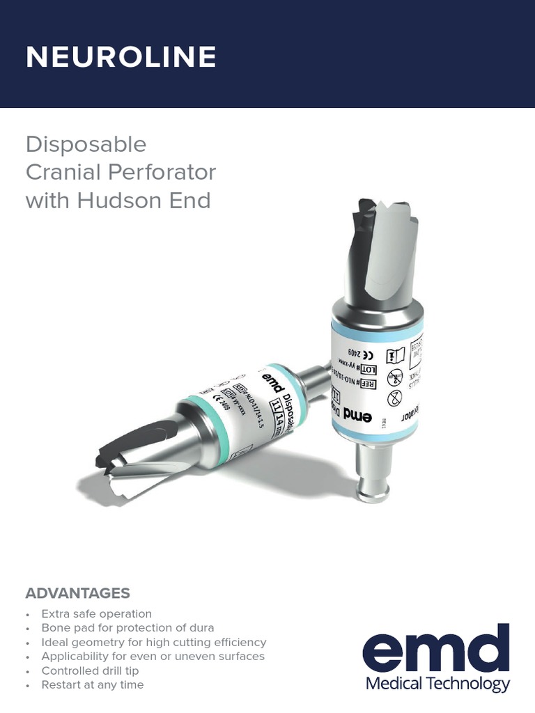 Neuroline: Disposable Cranial Perforator With Hudson End | PDF | Skull ...