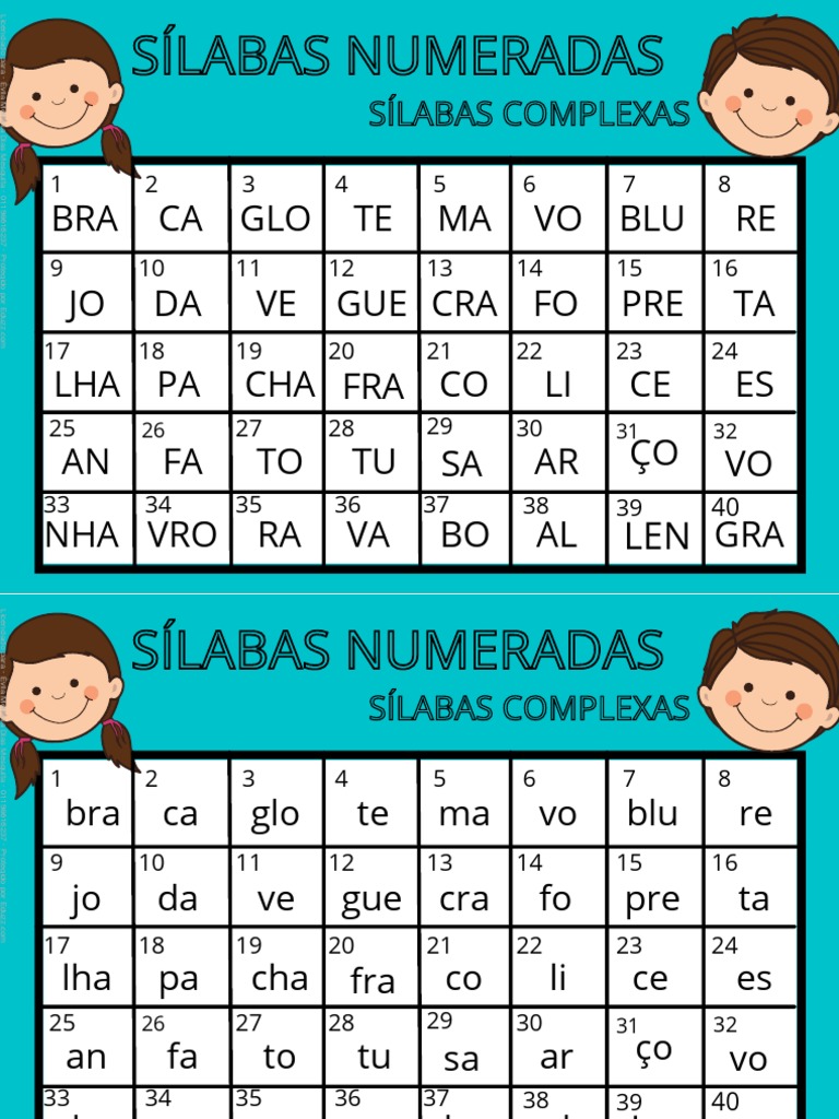Sílabas Complejas Numeradas | PDF