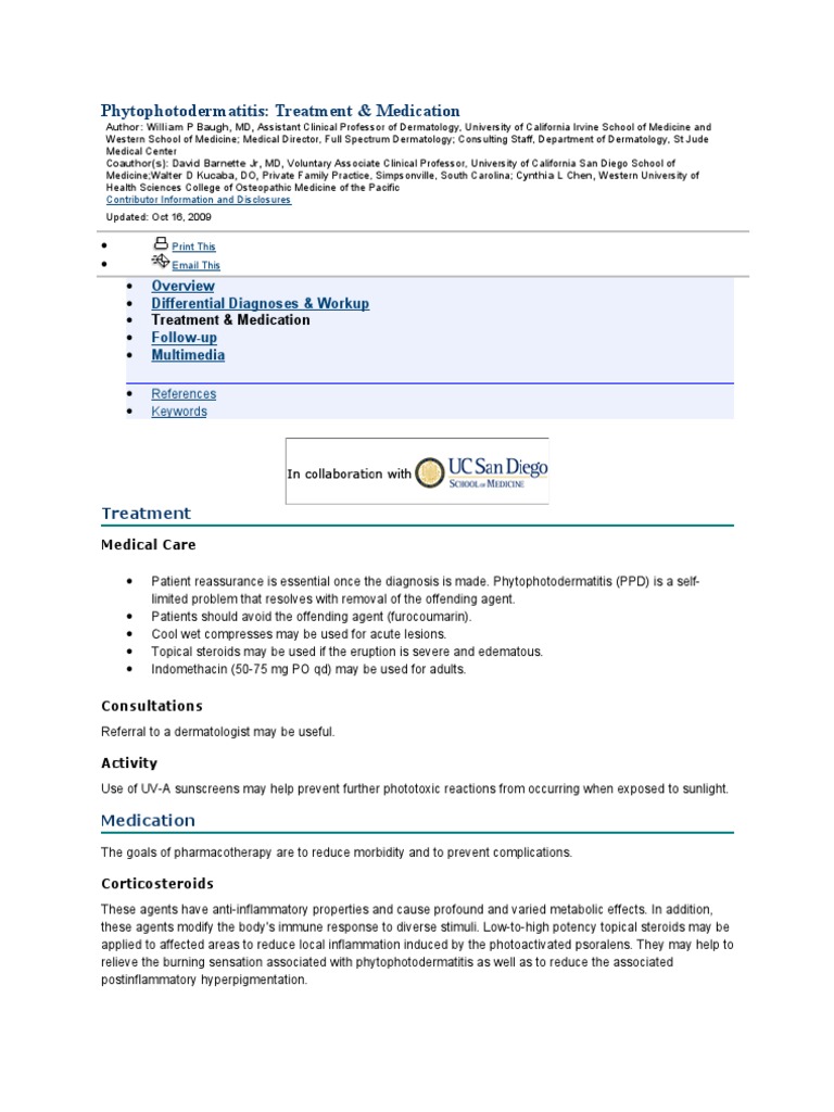 Phytophotodermatitis | PDF | Nonsteroidal Anti Inflammatory Drug | Glucocorticoid