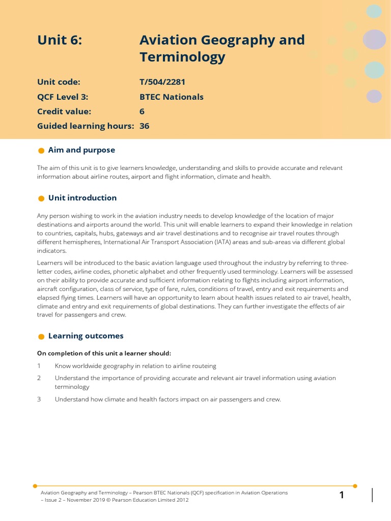 Unit 6: Aviation Geography and Terminology | PDF | Educational ...