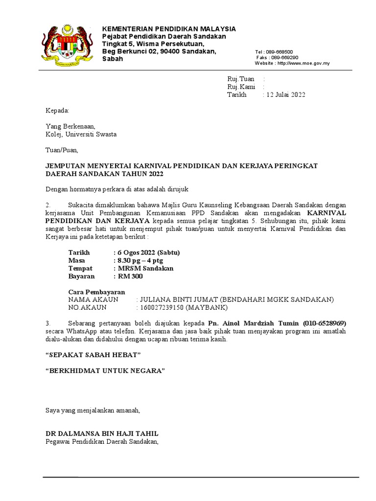 Surat Jemputan Ipta Ipts | PDF