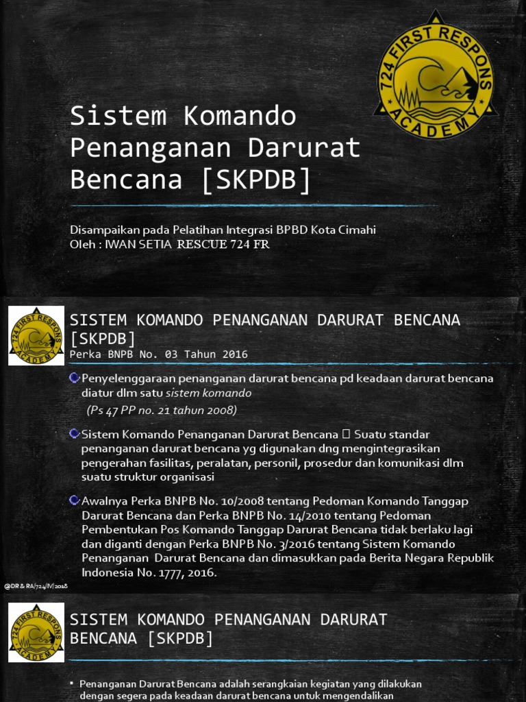 Sistem Komando Penanganan Darurat Bencana (SKPDB) - 1 | PDF