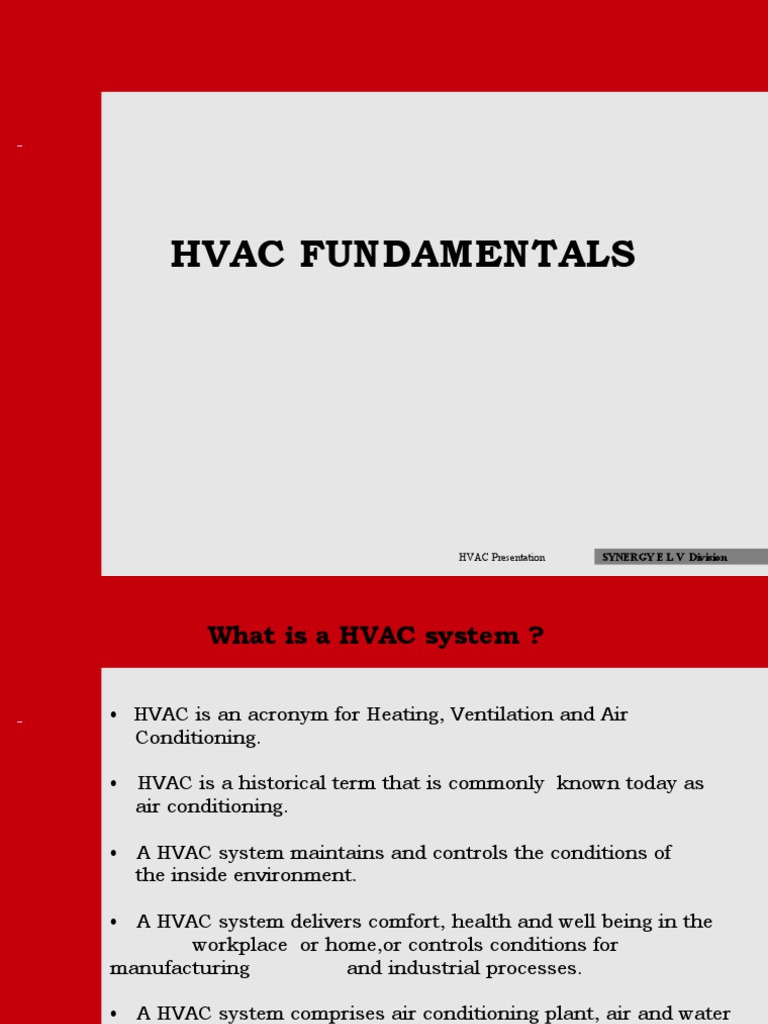 HVAC System Fundamentals Overview | PDF | Air Conditioning | Chemical ...