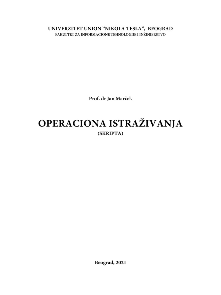 5HMKwBtCYMqIRMxGfjG1 - Operaciona Istrazivanja Skripta | PDF