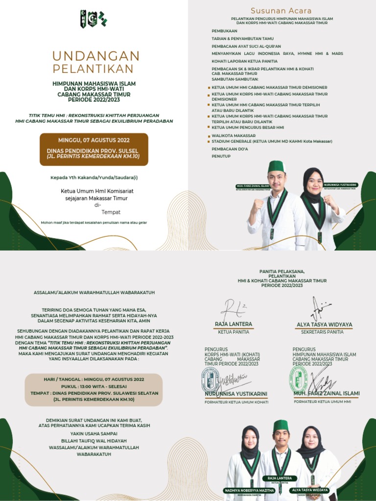 Pelantikan HMI & KOHATI Makassar Timur 2022/2023 | PDF