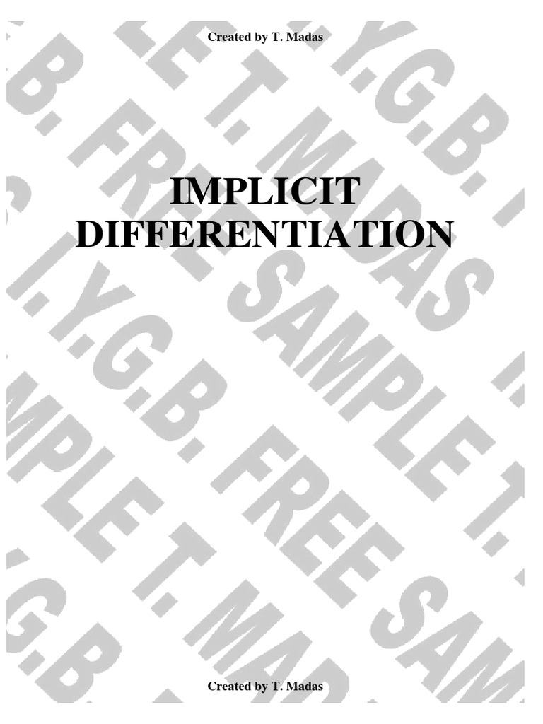 Implicit Differentiation | PDF | Tangent | Geometry