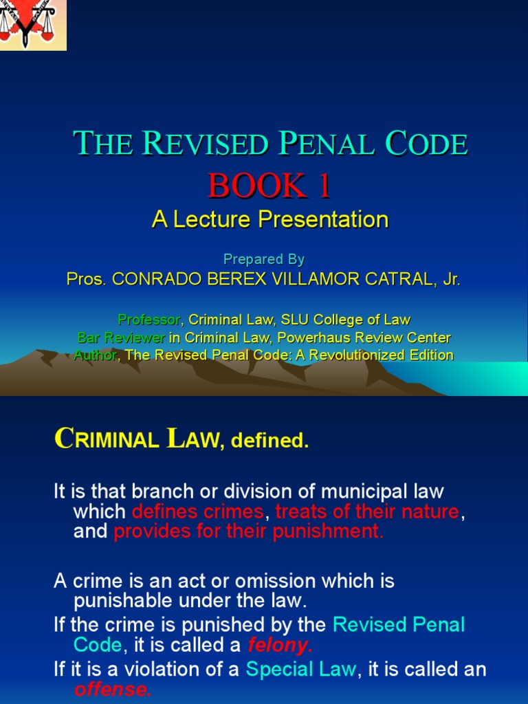 Book 1 RPC | PDF | Crime & Violence | Crimes