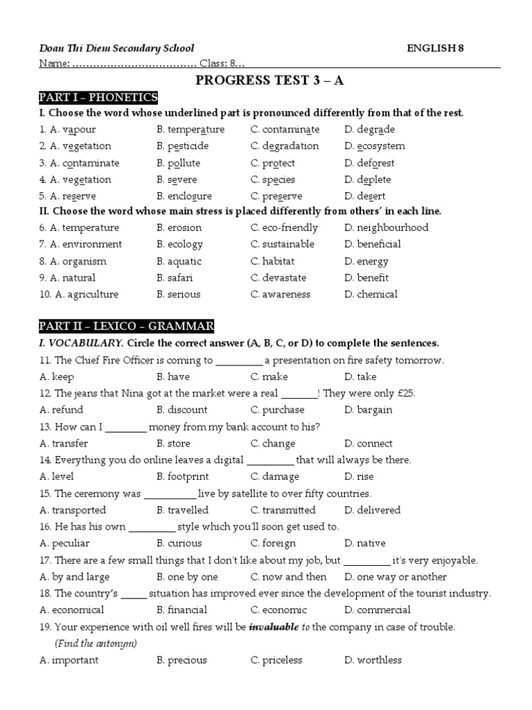 Progress Test 3A | Download Free PDF | Study Skills | Learning