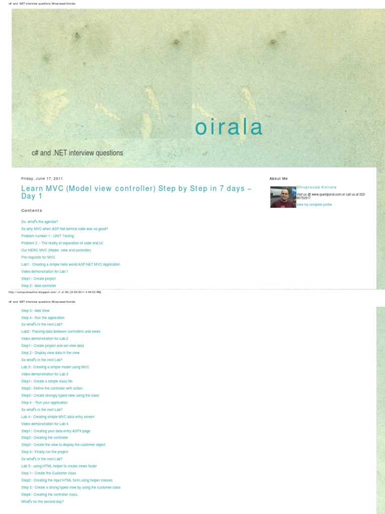 C# and .NET Interview Questions Shivprasad Koirala | PDF | Model–View ...