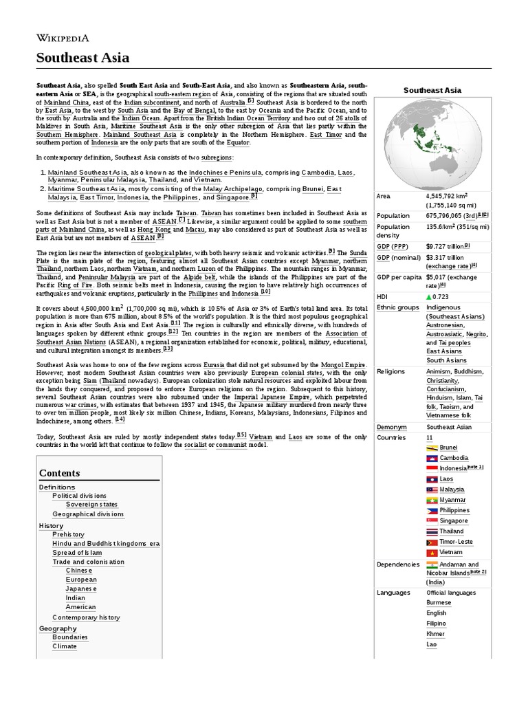 Southeast Asia | PDF | Southeast Asia | Asia