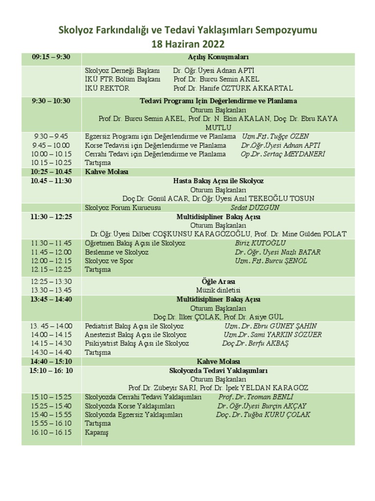 Sempozyum Programı | PDF