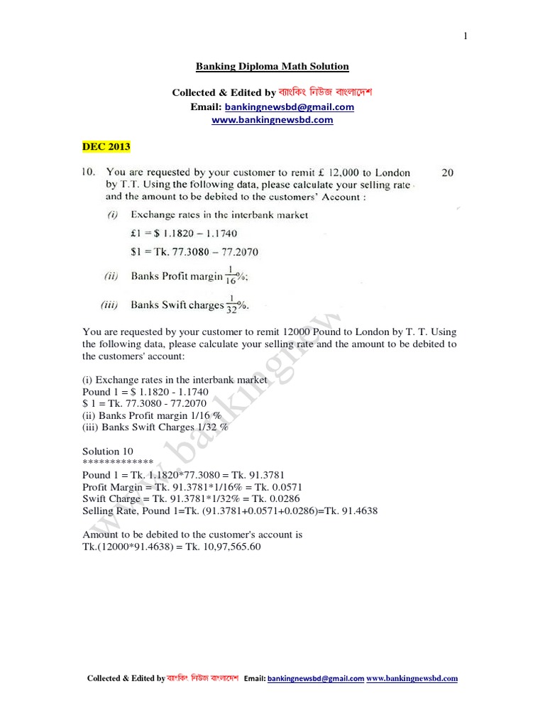 FEX Math Solution-1 | PDF | World Trade Organization | Foreign Exchange ...