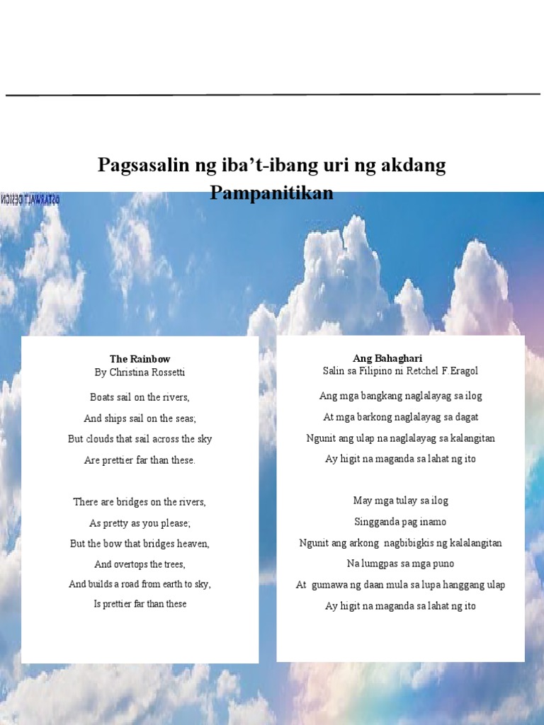 Pagsasalin NG Ibat Ibang Akdang Pampanitikan | PDF