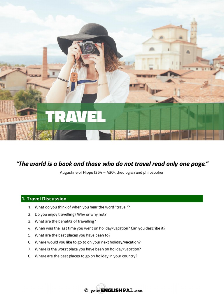Your English Pal ESL Lesson Plan Travel v2 | PDF | Linguistics ...