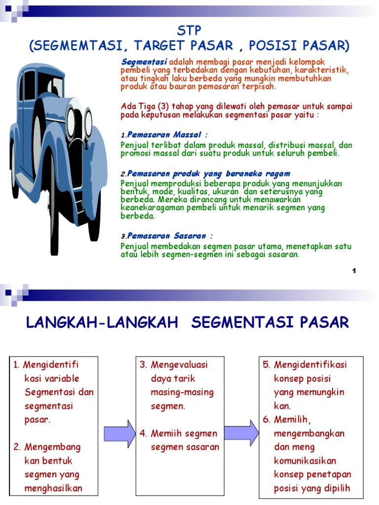 STP (Segmemtasi, Target Pasar, Posisi Pasar) : Segmentasi | PDF ...