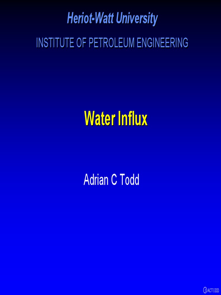 WATER INFLUX | PDF | Petroleum Reservoir | Aquifer