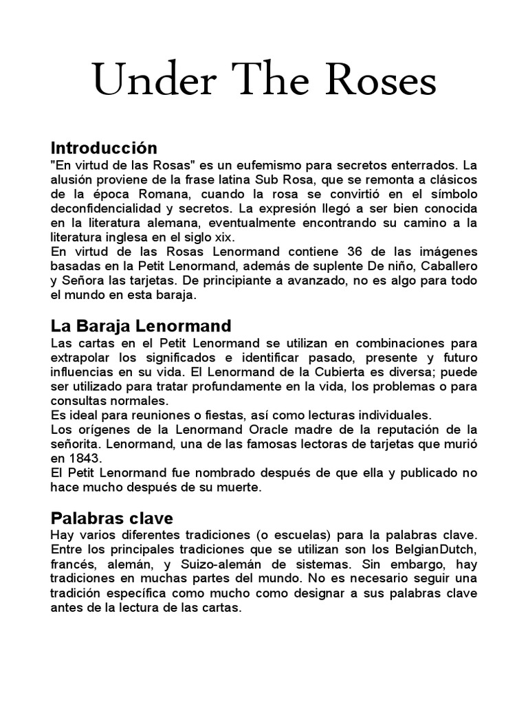 Under The Roses Guia | PDF | Amor | Sicología