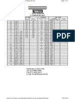 Chapas Xadrez: Tamanhos e Pesos | PDF