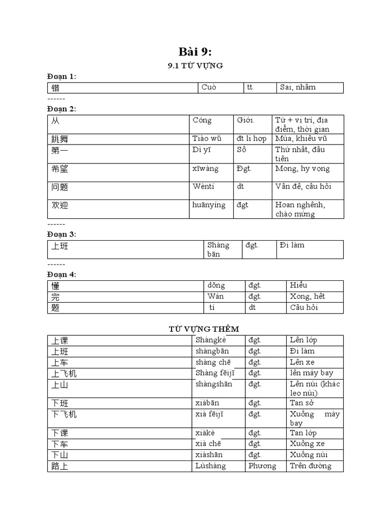 HSK2 Bai9 Buoi13 | PDF