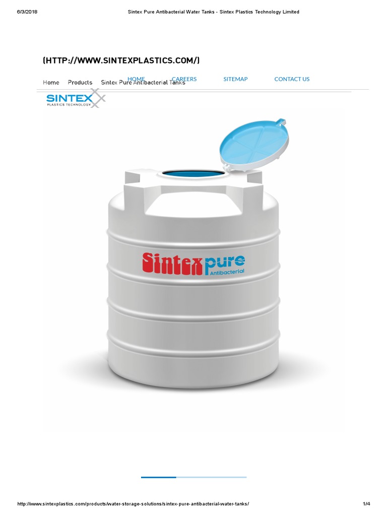 Sintex Pure Antibacterial Water Tanks - Sintex Plastics Technology ...