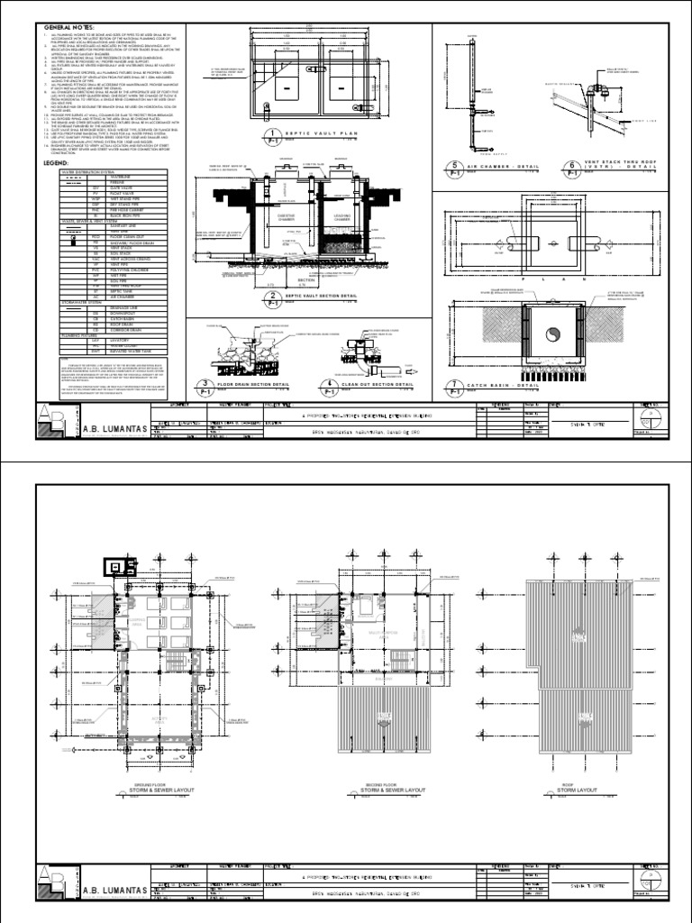 Plumbing Plans 2-Storey | PDF | Plumbing | Sanitary Sewer