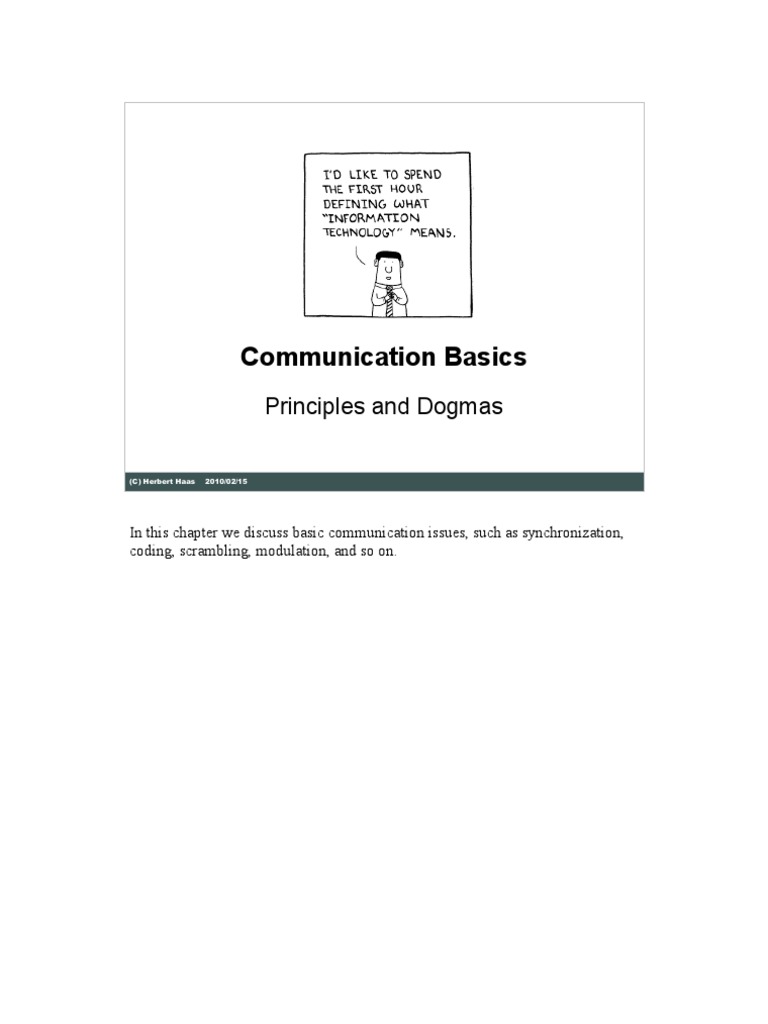 Communication Basics: Principles and Dogmas | PDF | Modulation | Forward Error Correction