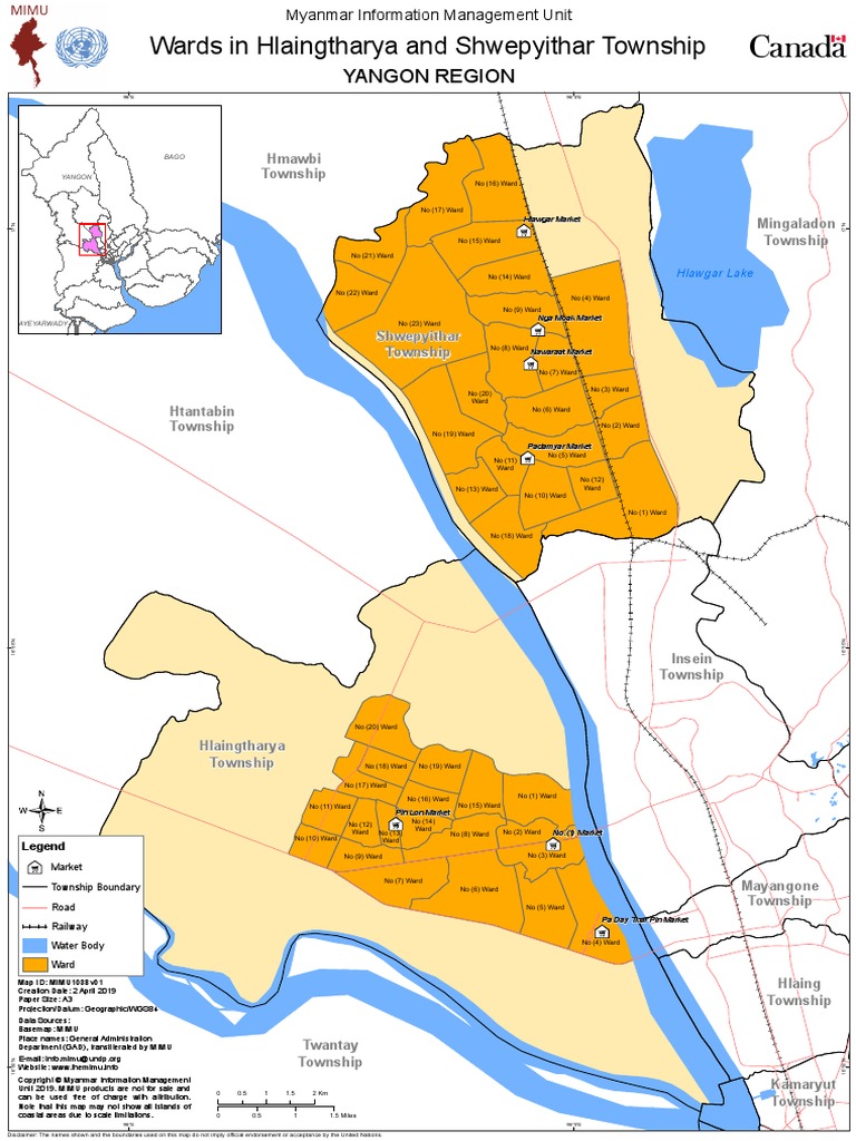 TSP Map Ward Shwepyithar Hlaingtharya TS Yangon MIMU1038v01 02apr19 A3 ...
