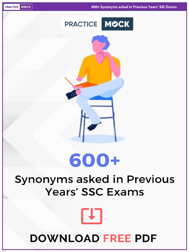 600 Synonyms Asked in Previous Years SSC Exams - Compressed 1 | PDF ...