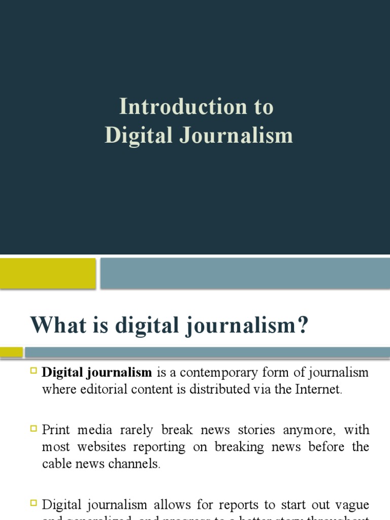 Introduction To Digital Journalism | PDF | Journalism | News