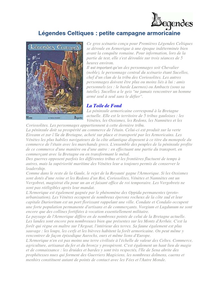 Légendes Celtiques : Campagne Armoricaine | PDF | Druide | Celtes