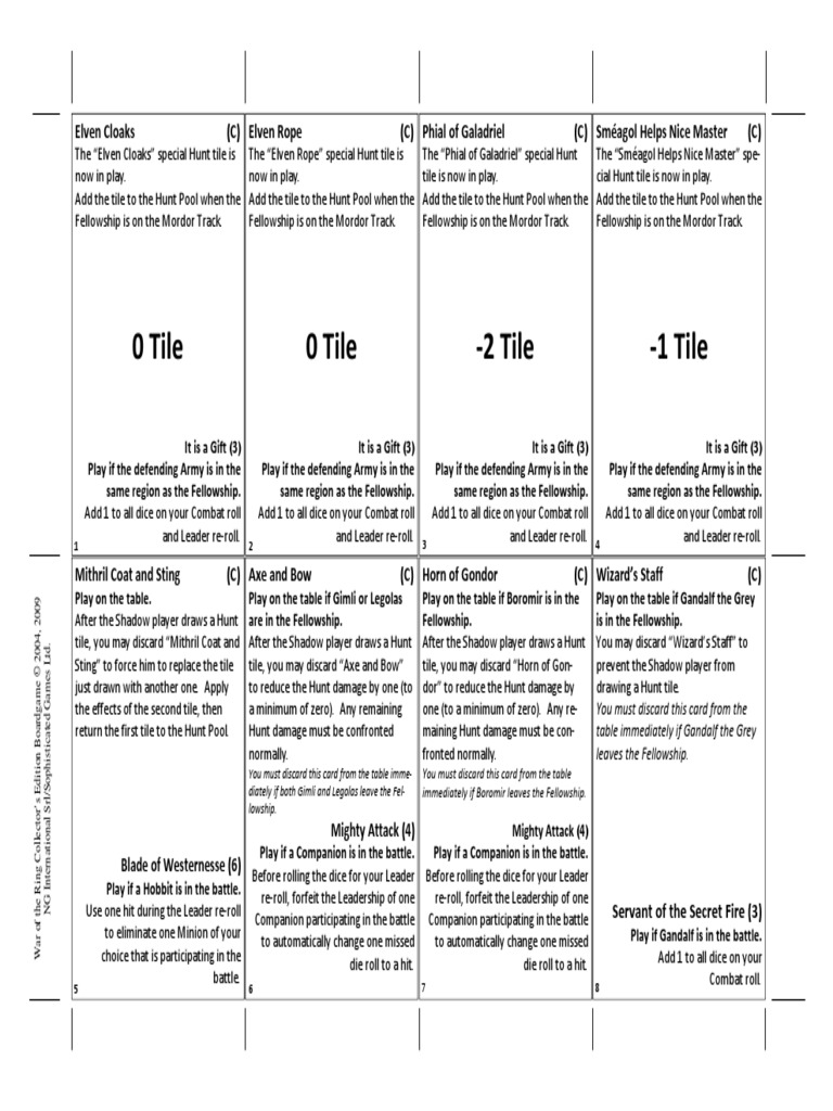 WotR CE Cardstock Event Cards | PDF | Mythopoeia | High Fantasy Novels