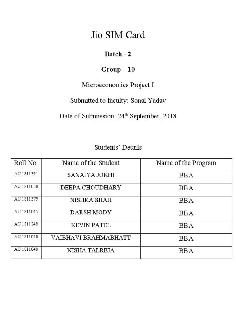 Microeconomics Project | PDF