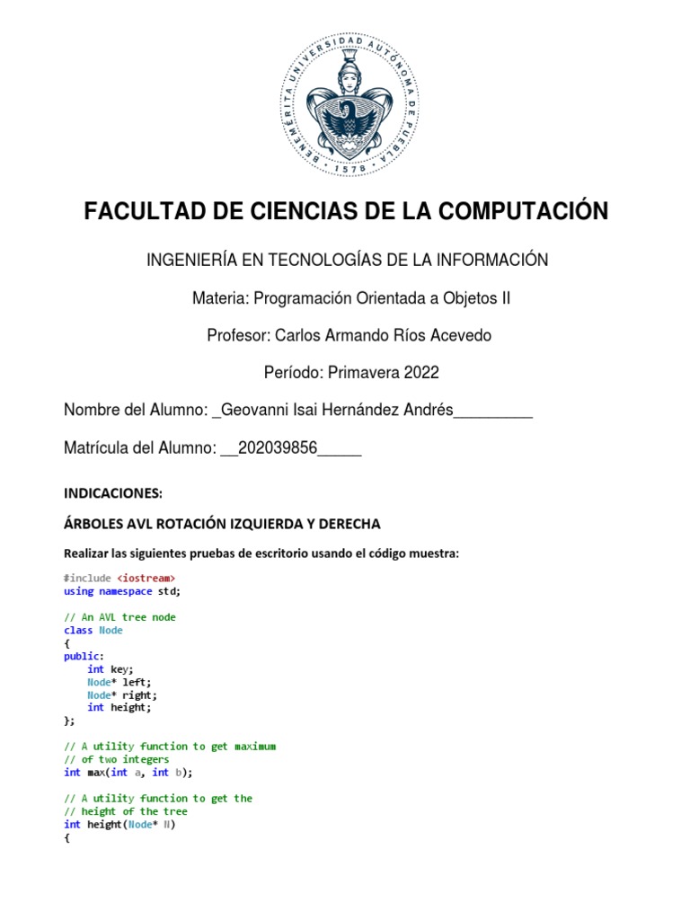 Ejercicios Árboles Avl Pdf Algorithms And Data Structures Computer Programming 0179