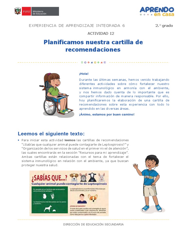 EAI #6 ACTV. 12 COMUNICACIÓN 2do Setiembre 2021 | PDF | Hospital | Aprendizaje