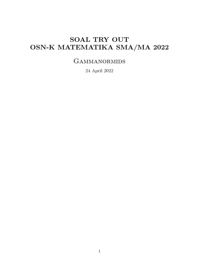 Soal TO OSK | PDF