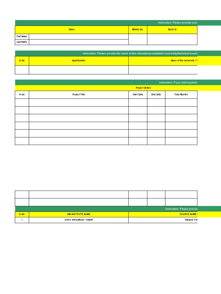 PMP Application Worksheet | PDF | Project Management | Computing