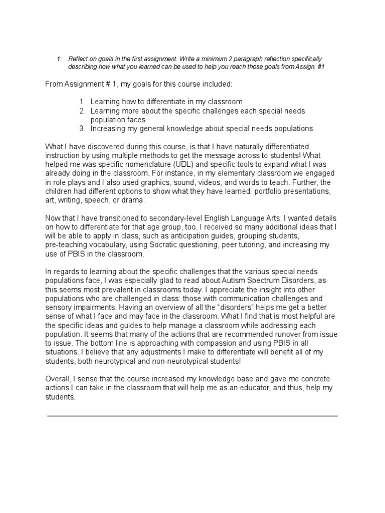 Pdi Assignment 5 Pdi Culminating Practicum 2022-05-01 Regina Mcmurray ...