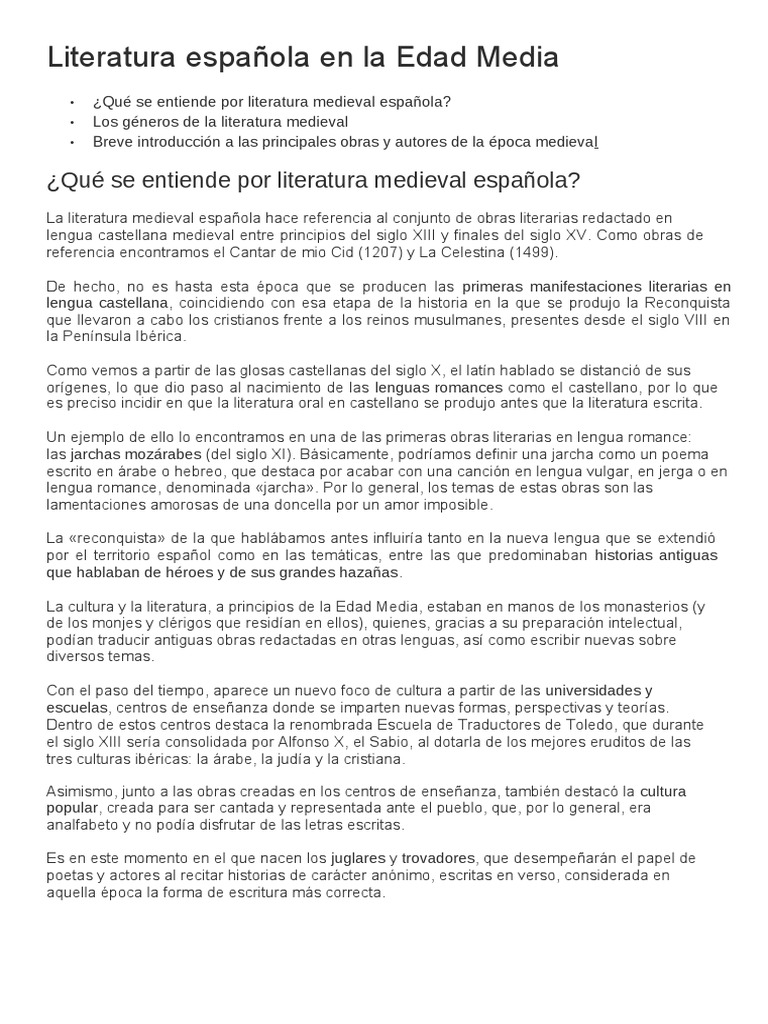 1.-Española Edad Media | PDF | Historia | Clásicos