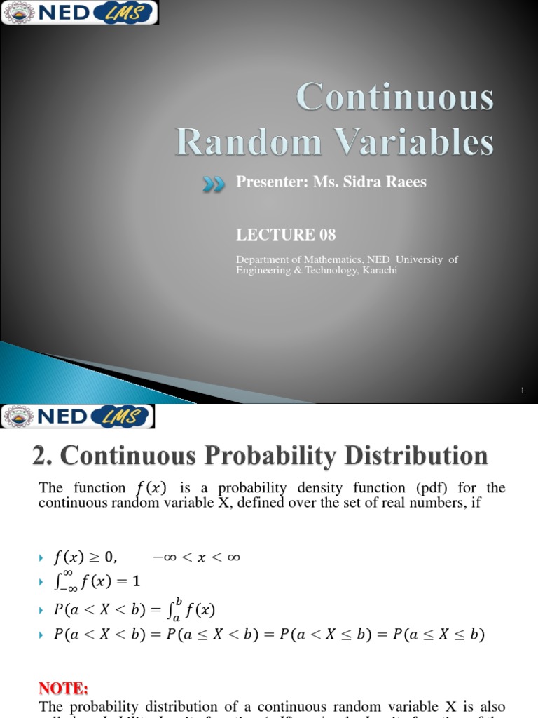 Continuous Random Variables | PDF | Probability Density Function ...