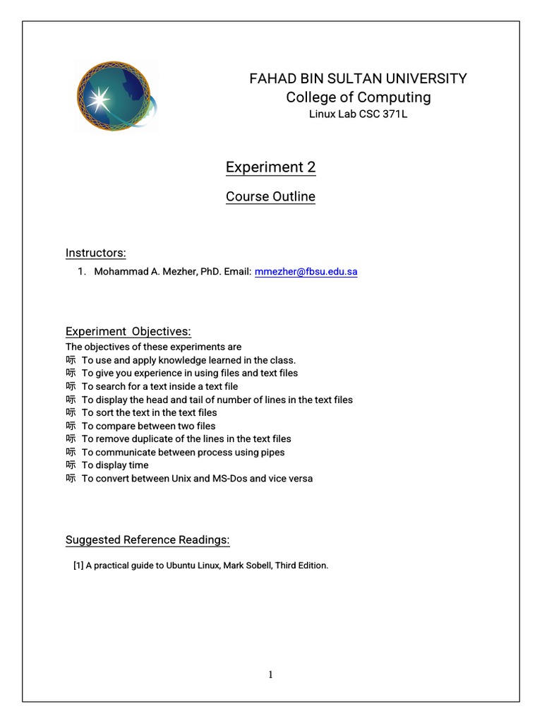 Linux Lab CSC 371L 2 - Merged | PDF | Computer File | Directory (Computing)